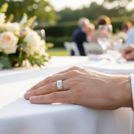 Gorgeous White Gold Mens Wedding Ring